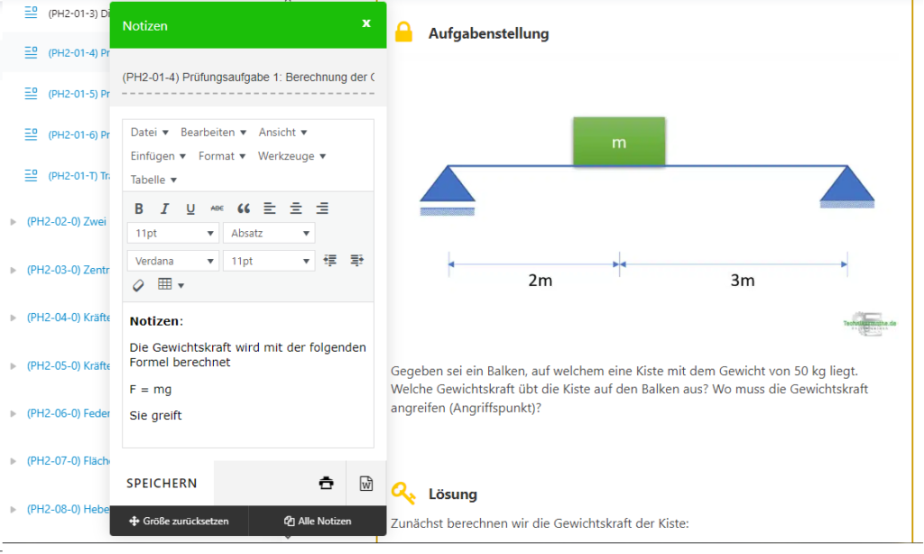 Onlinekurs Einführung in die Statik - einfach 1a