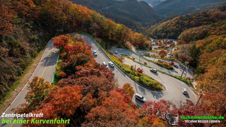 Zentripetalkraft bei einer Kurvenfahrt [Beispiele] Einfach 1a